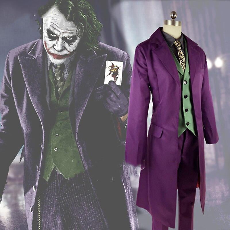 Heath Ledger Cosplay Suit Halloween mens Movie The Dark Knight Joker ...