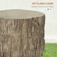 HOMCOM Small Garden Accent Stool, Tree Stump Round Side Table, Concrete ...