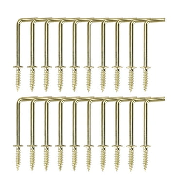 50pcs Cup Hooks Screw-in Wall 1/2 Inch Metal Thread Square Hooks Great ...