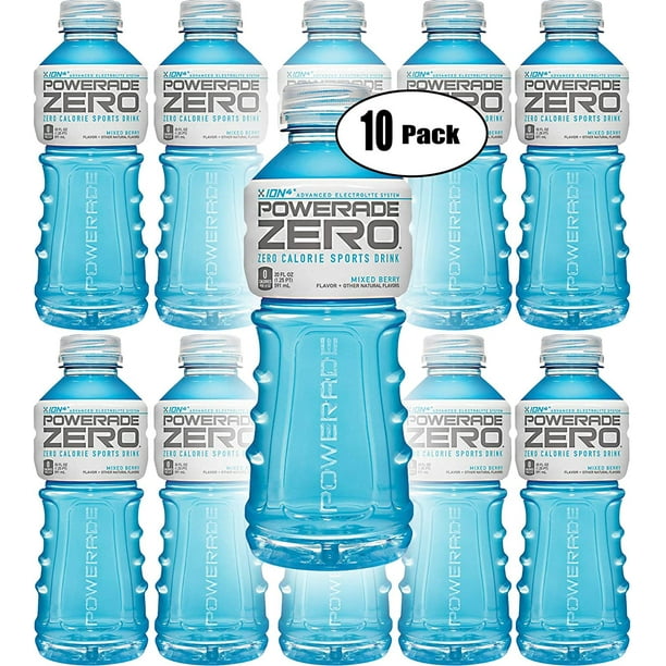 Powerade Zero Blue Mixed Berry, Zero Calorie Sports Drink, 20oz (Pack ...