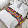 Colorful Dahlia Bed Runner Cal King Size Modern Abstract Orange Yellow ...