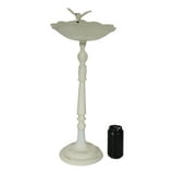 Rustic White Cast Iron Hummingbird Victorian Bird Feeder Bath ...