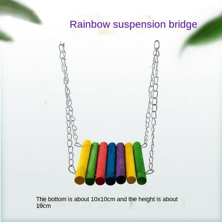 Parrot Bird With Toy Ring Ladder Color Swing Suspension Bridge Climbing ...