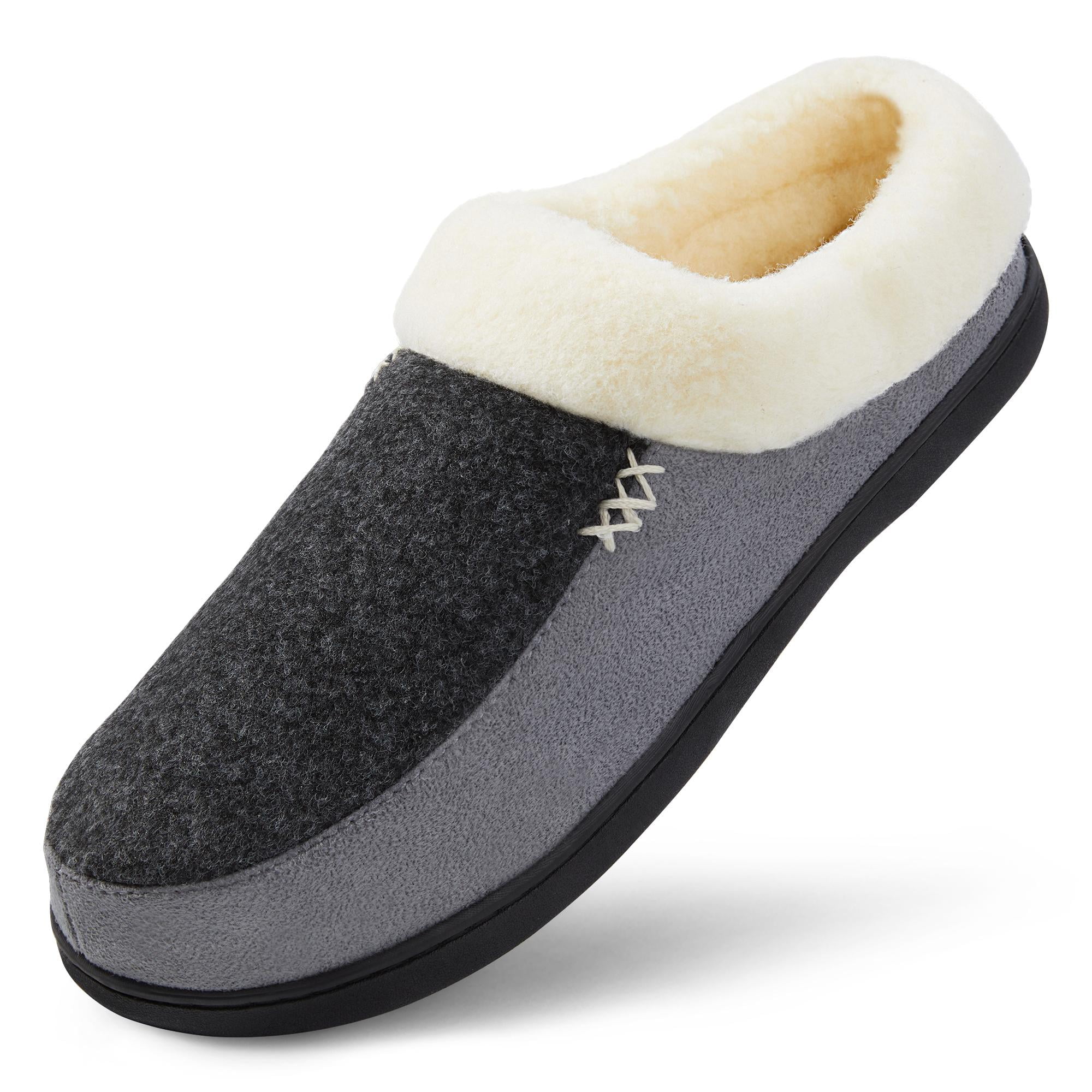 HOMEHOT Men's Slippers Fuzzy Warm Memory Foam Slippers for Men Slip on ...