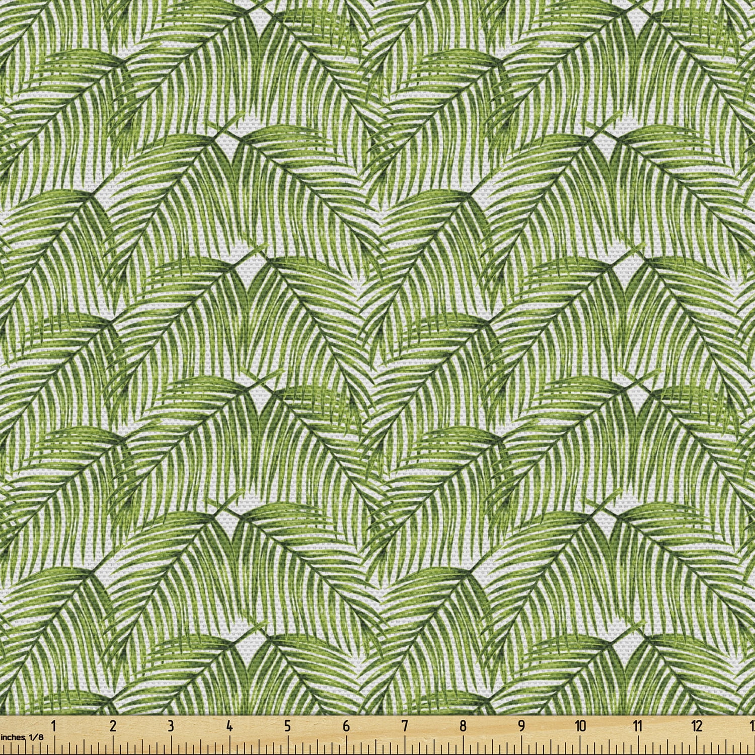 Plant Fabric by the Yard, Fascinating Leaves on Branches Exotic Setting ...
