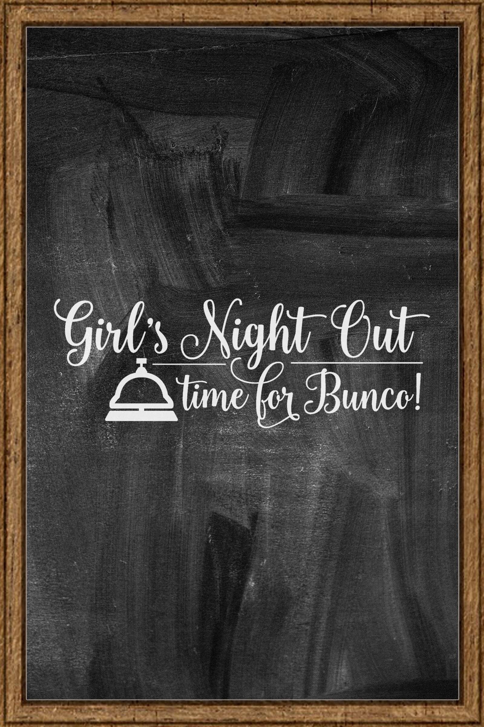 Girl's night out time for bunco bell silhouette cursive dice game Tin ...