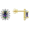 RYLOS Women's Yellow Gold Plated Silver Birthstone Set: Ring, Earring ...