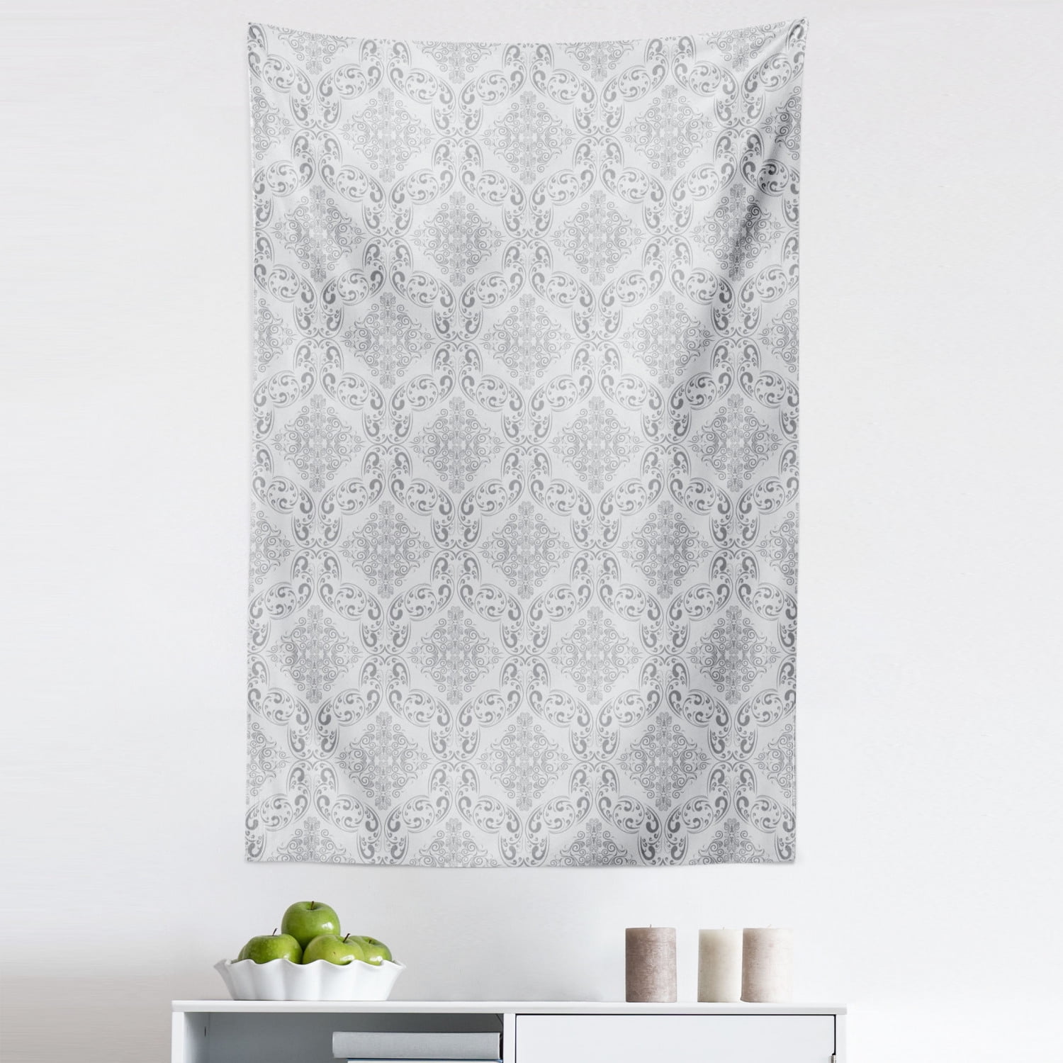 Grey Tapestry, Victorian Antique Tile Pattern with Royal Curlicues Old ...