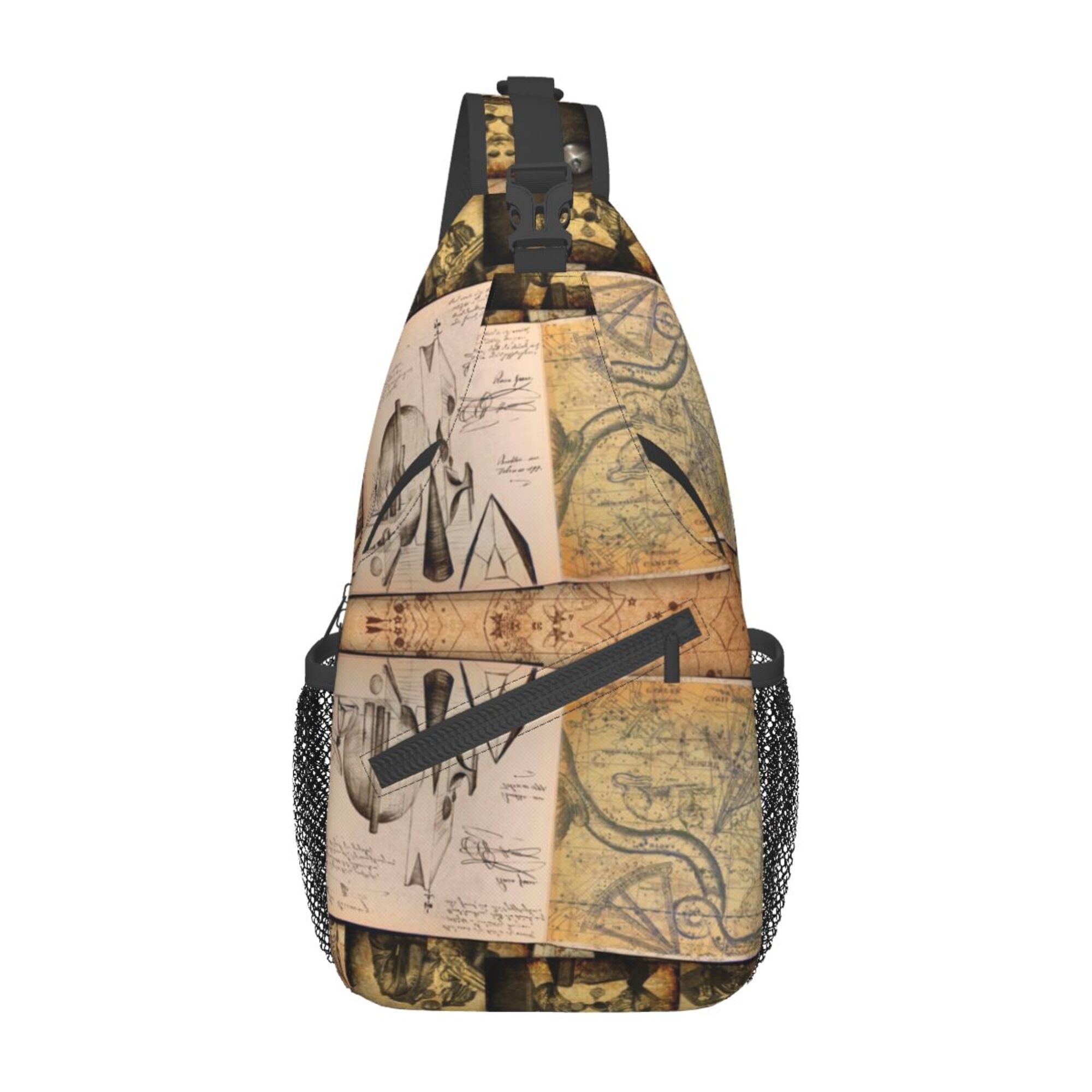 ZICANCN Crossbody Sling Bag for Men Women - Steampunk Desk Maps Casual ...