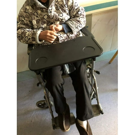 Wheelchair Lap Tray with 2 Cup Holder - Wheelchair Trays Desk for ...