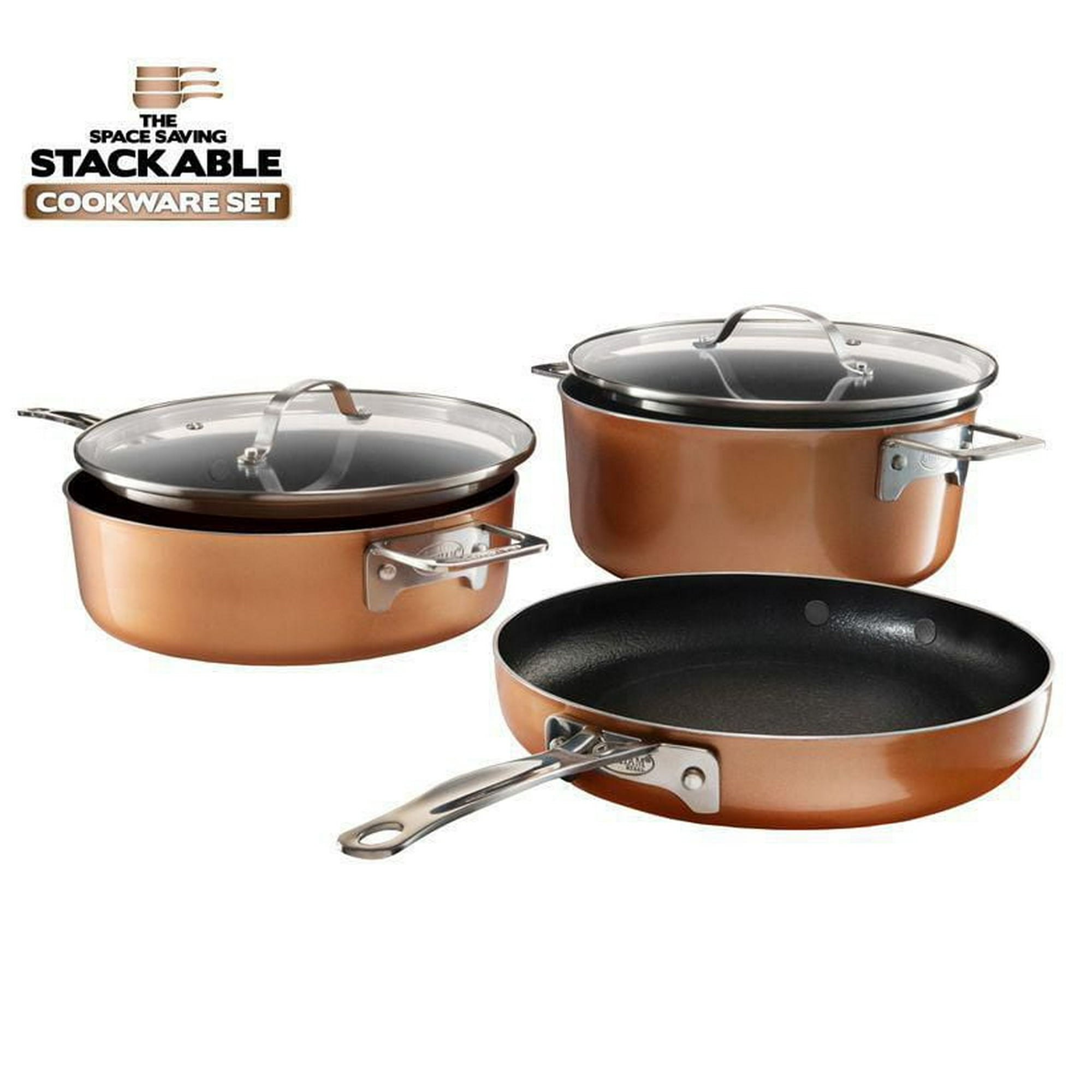 Click here for Gotham Steel Stackmaster Copper 5 Piece Nonstick A... prices