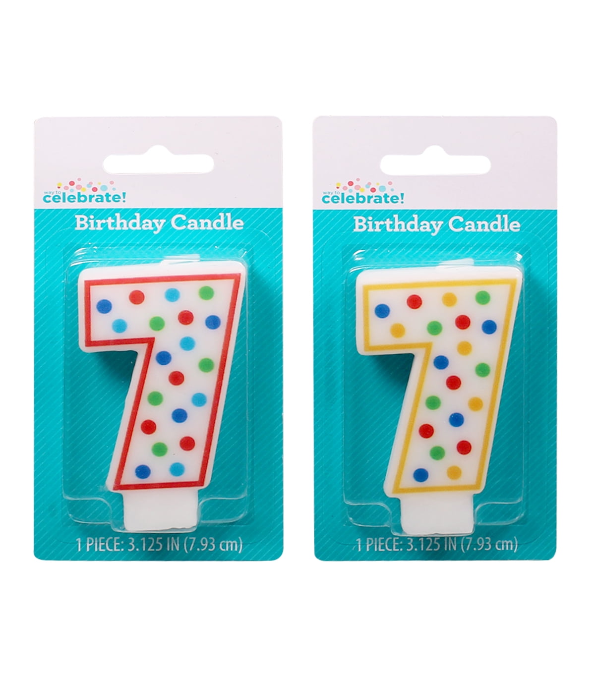 WAY TO CELEBRATE! Assorted Colors Birthday Candle, Number 7 - Walmart.com
