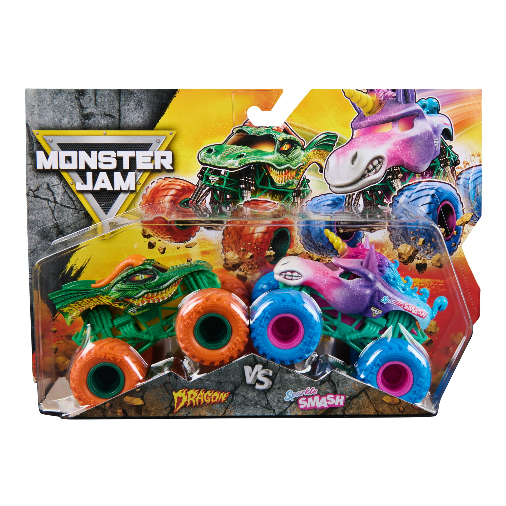 Click here for Monster Jam  Dragon Vs. Sparkle Smash Die-Cast Mon... prices