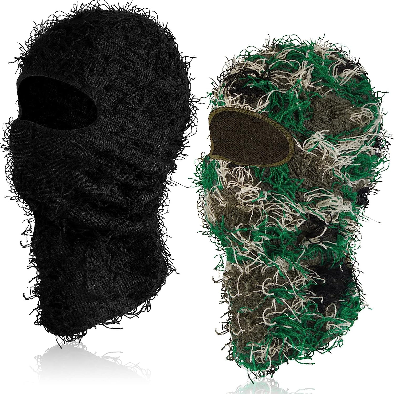 Viworld 2 Pack Distressed Balaclava Ski Mask Full Face Knitted ...