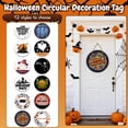 11.8 Inch Wooden Round Sign Festive Halloween Door Decor, Spooky ...