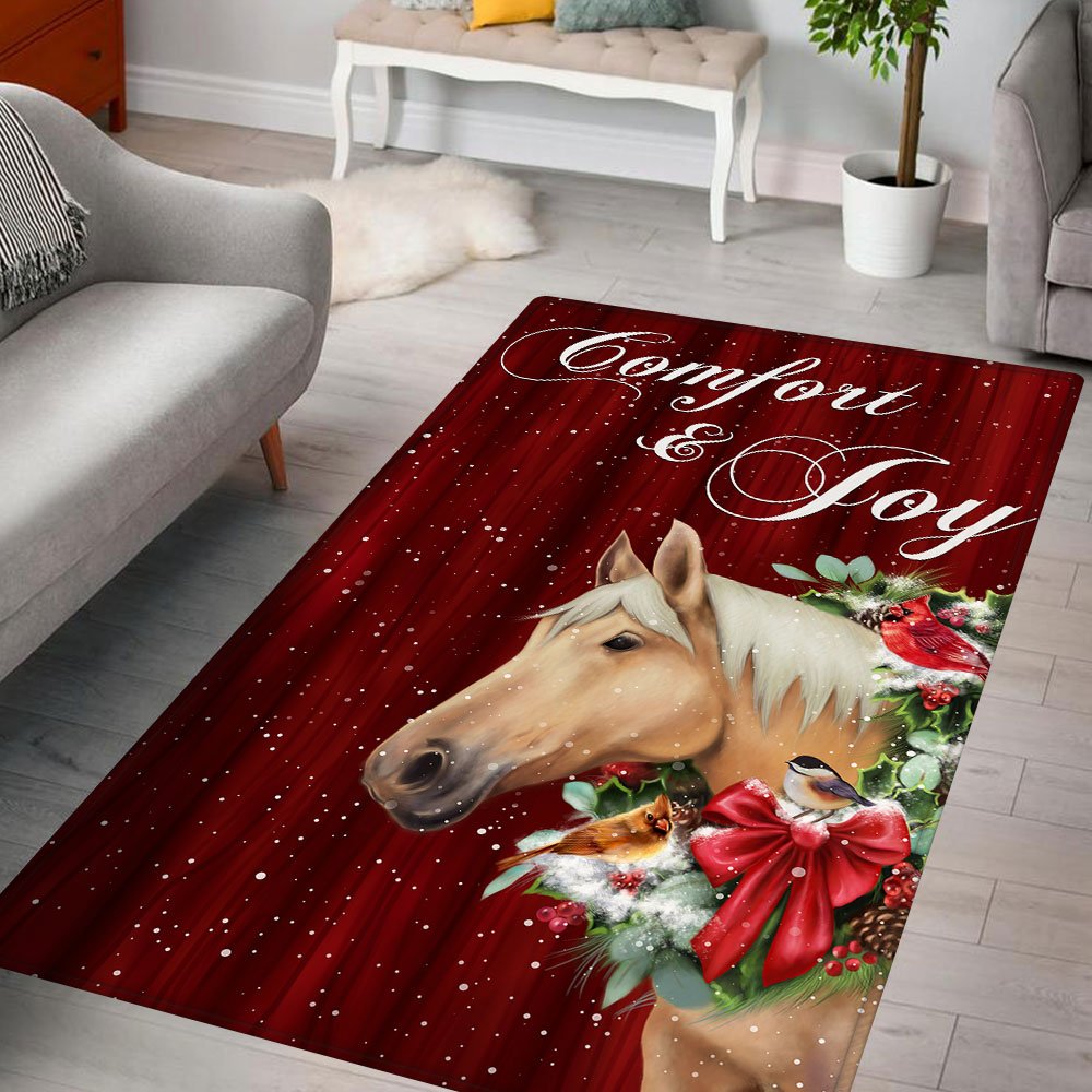 Rectangle Area Rug For Living Room, Bedroom, Christmas Rug Horse ...