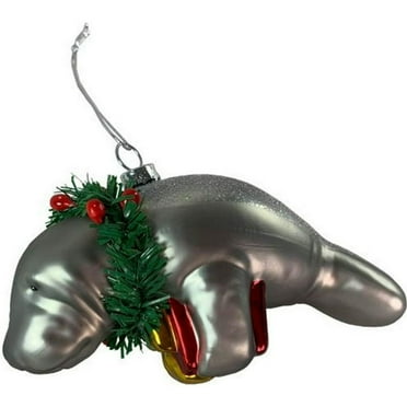 Cape Shore Santa Riding Manatee Coastal Christmas Ornament, Nautical ...