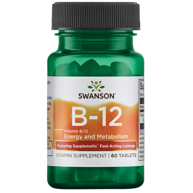 Swanson Vitamin B-12 Supplemelts 5,000 Mcg 60 Lozenges - Walmart.com ...