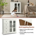 Costway White Buffet Sideboard, Kitchen Storage with Drawers, Doors ...