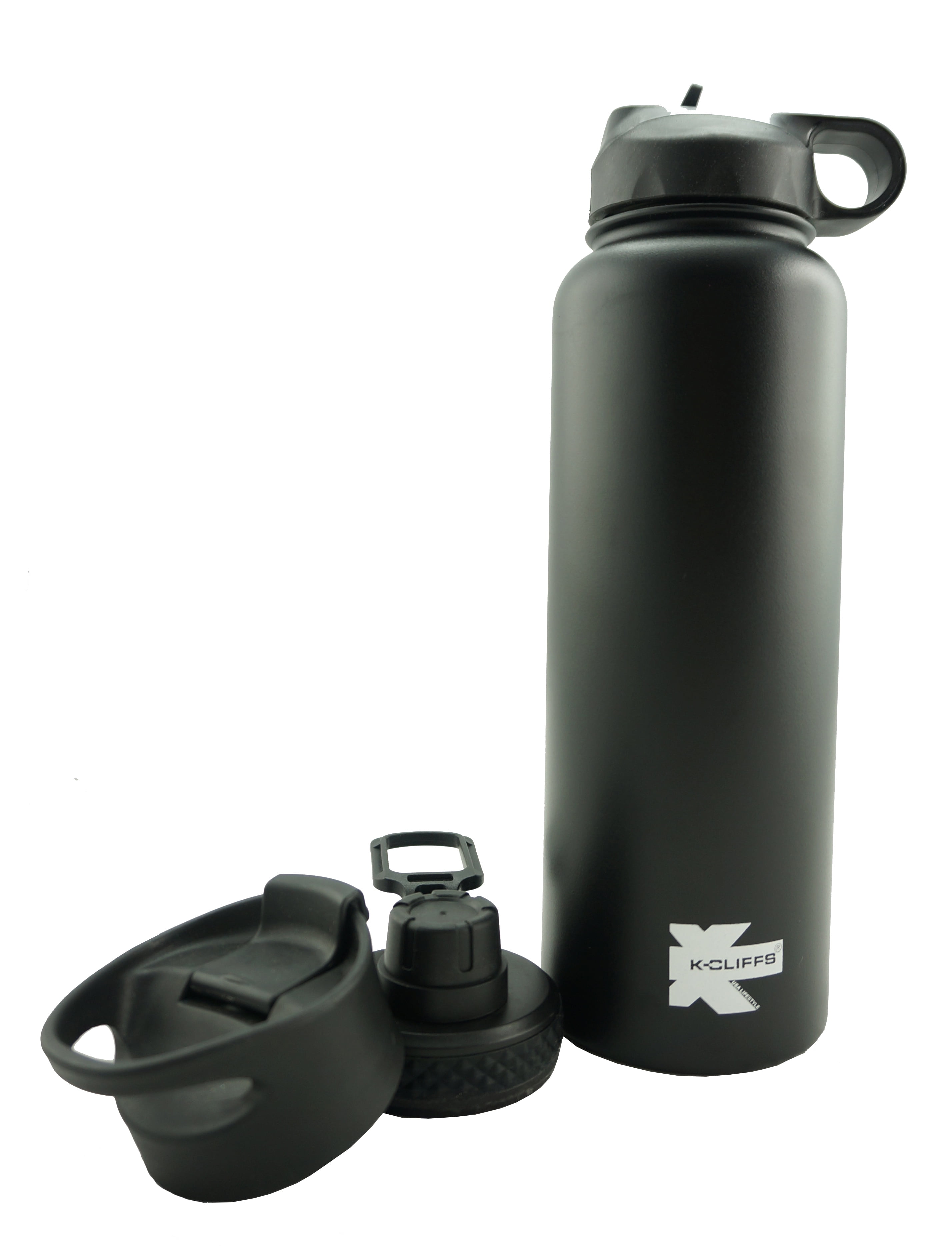 Double Wall Sports Bottle Flask Stainless Steel BPA Free 3 Lids ...