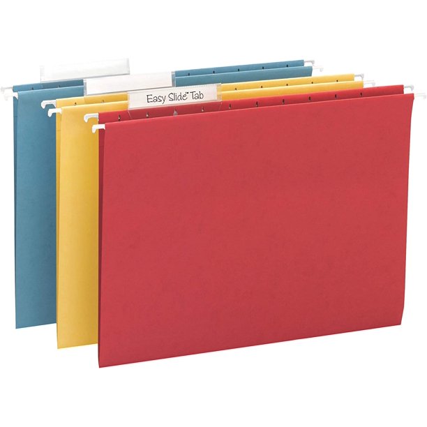 TUFF Hanging Folder, Easy Slide Tab, Letter Size, orted Colors, 15 Per ...