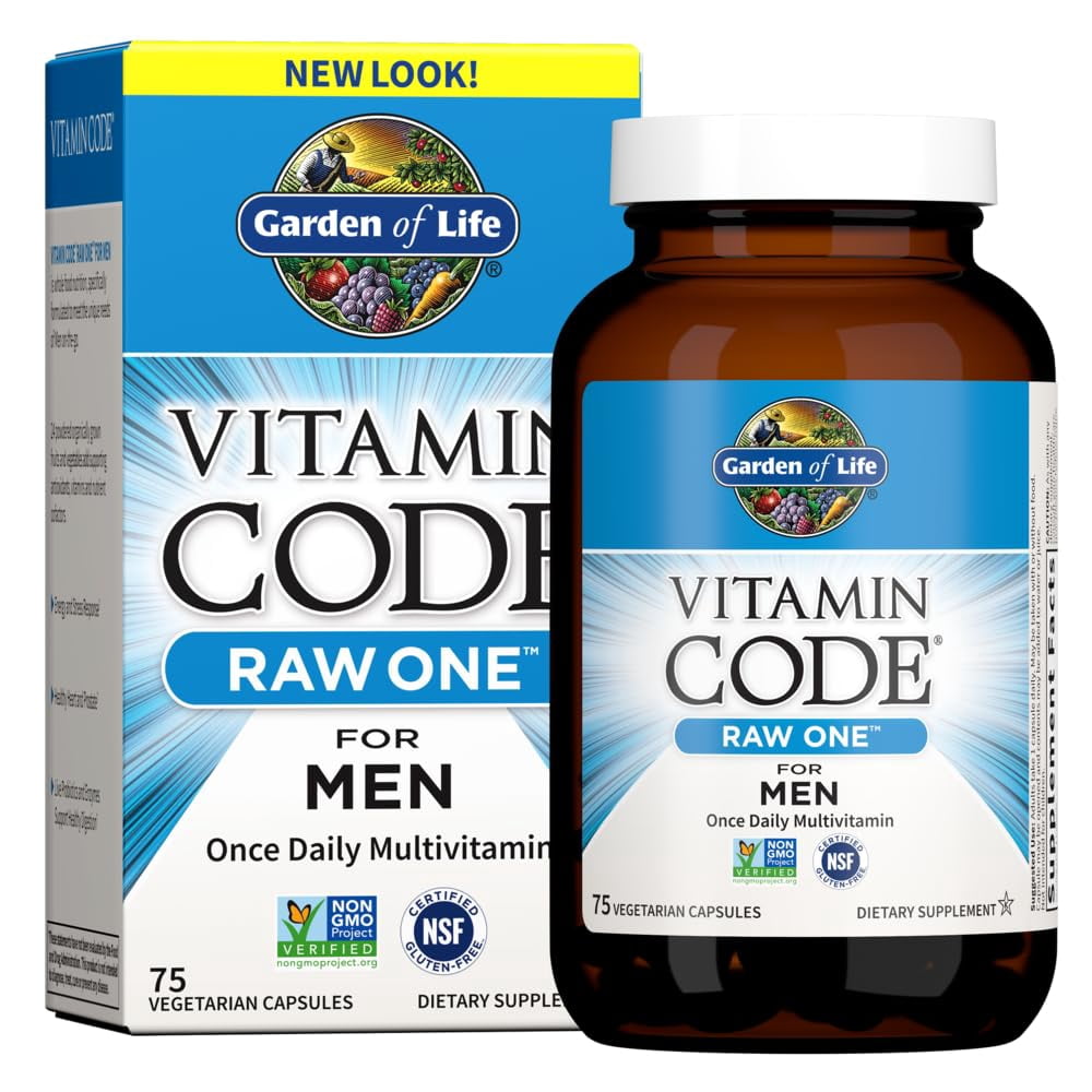 Multivitamínico Garden of Life Vitamin Code Raw One para hombre, 75 ...