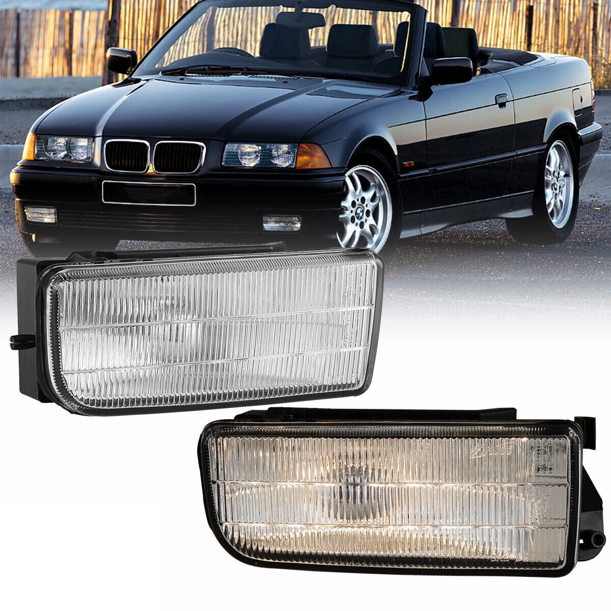 Winjet Pair Fog Lights For 92-99 BMW E36/M3 3 Series Clear Glass Lens W ...