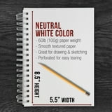 "U.S. Art Supply 5.5""x8.5"" Spiral Sketch Pad (Pack of 3) - 60lb, 100 ...