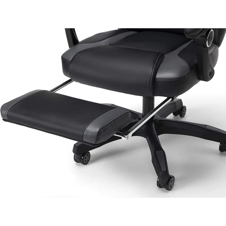 Essentials ESS-3087-GRY Gaming Chair with Footrest, Grey Essentials ESS-3087-GRY Gaming Chair with Footrest, Grey