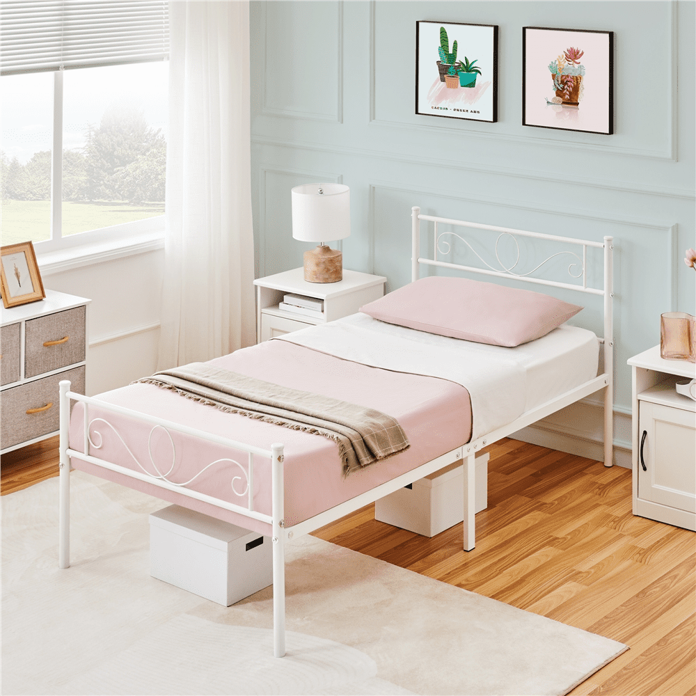 Click here for Yaheetech Graceful Scroll Metal Platform Bed Twin... prices