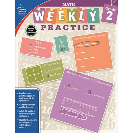 Carson Dellosa CD-104882 Weekly Practive Math Book Grade 2 | Walmart Canada