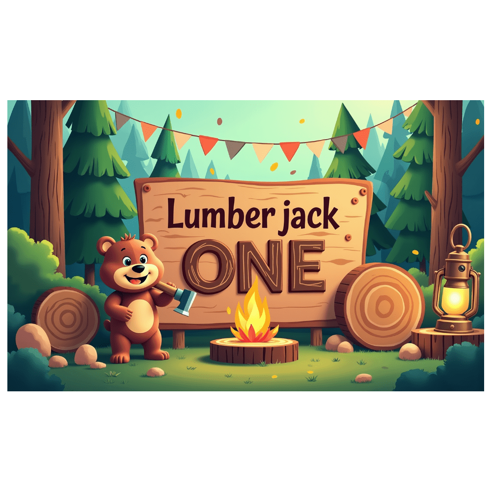 Click here for Yezdix Lumberjack Party Banner Kids Birthday Bear... prices