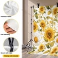 Watercolor Sunflowers Backdrop for Photography, Yellow Green Leaf ...