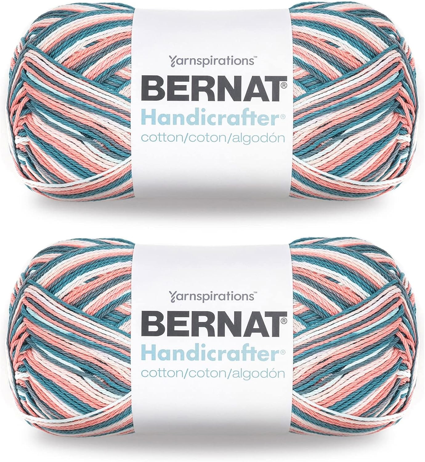 2-PACK - Bernat Handicrafter Cotton Yarn 340g - Ombres-Coral Seas ...