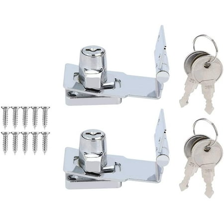 3" Keys Hasp Lock Alloy, 90 Degrees Rotation Knob Keyed Locking Hasp ...