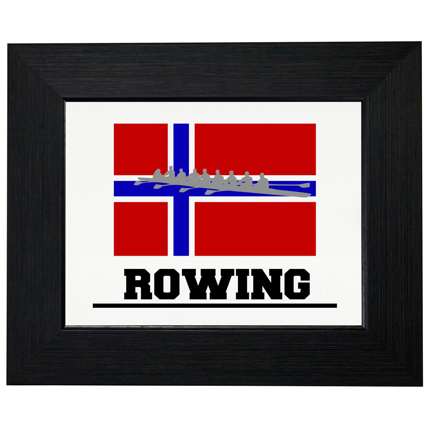 Norway Olympic - Rowing - Flag - Silhouette Framed Print Poster Wall or ...
