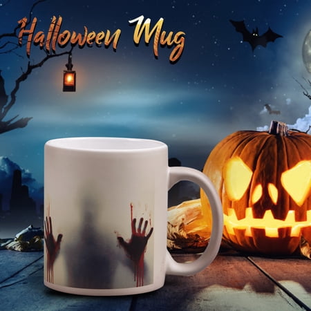 Dvkptbk Halloween Cups Halloween Gifts Blood Handprint Cup Thermal ...