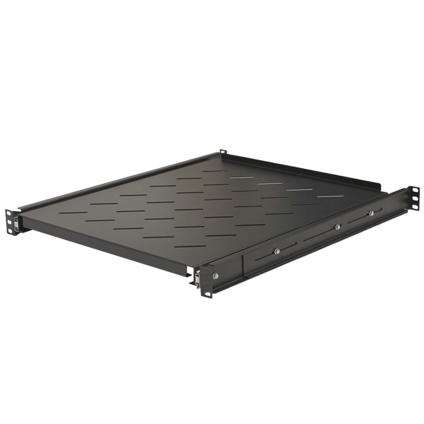 NavePoint Sliding Rack Vented Server Shelf 1U 19 Inch 4 Post Rack Mount ...