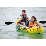 Intex Explorer K2 Yellow 2 Person Inflatable Kayak with Oars & Air Pump ...