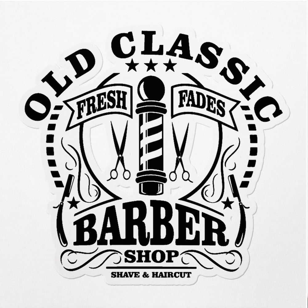 Vinyl Stickers Decals Of Old Barber Vintage - Waterproof - Apply On Any ...