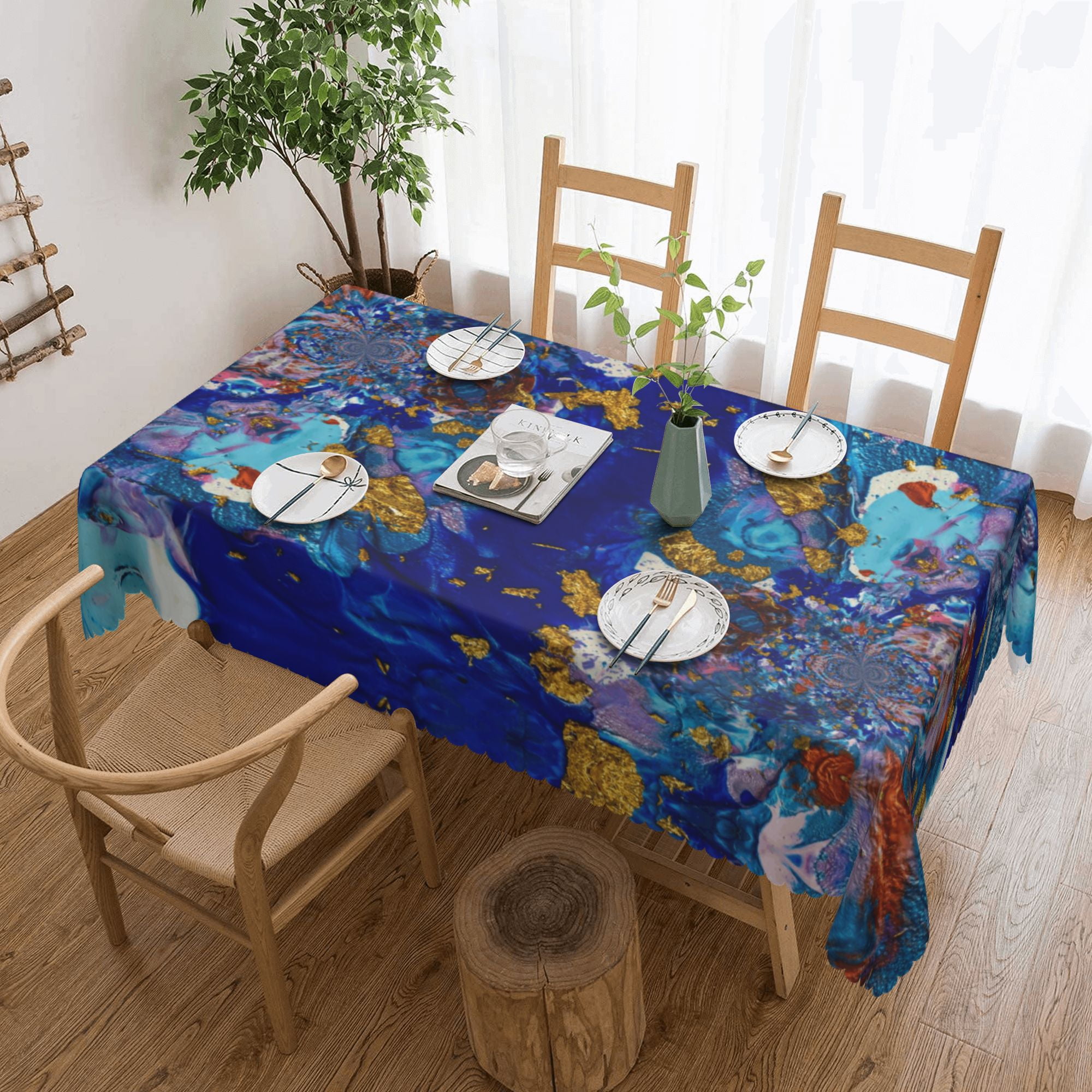 XMXY Table Cloth Rectangle Table, Abstract Art Fantasy Dining Table ...