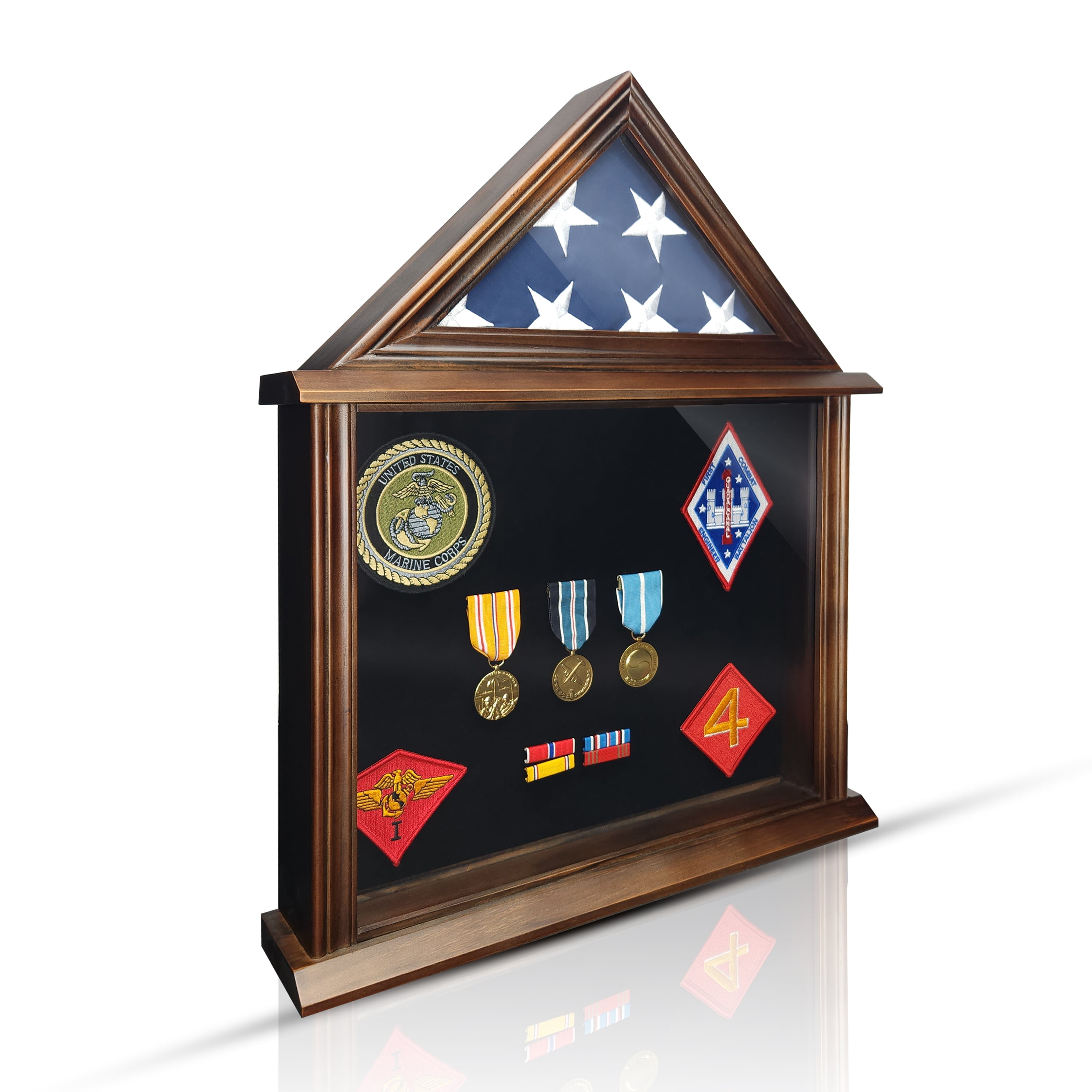 Military Shadow Box Display Case For Funeral Burial Flag For American ...