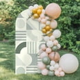 Abstract Geometric Light Green Stripes Arch Backdrop Cover Stretchy ...