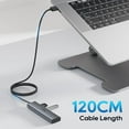 LINYAN-USB C USB A 3.0 Hub with 4FT Extended Cable,4 Ports Aluminium ...