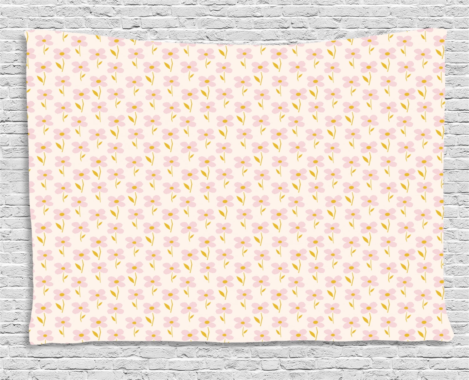 Daisy Tapestry, Pastel Colored Flowers Pattern with Nursey Minimalist ...