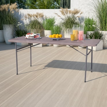 Mainstays 48" Faux Wood Folding Table, Walnut - Walmart.com