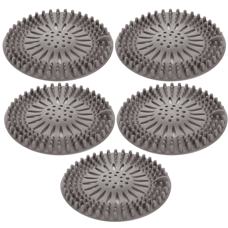 5pc Hair Drain Catchers | Durable Thermo-Plastic-Rubber Stopper Shower ...
