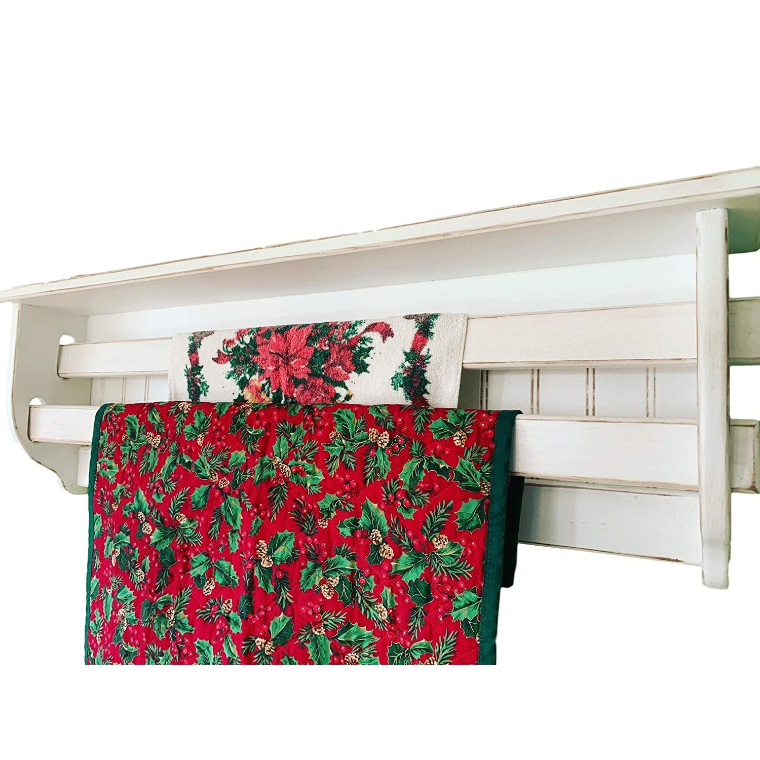 Quilt Rack for the wall, Double Bar Quilt Rack Wall Shelf, Quilt ...