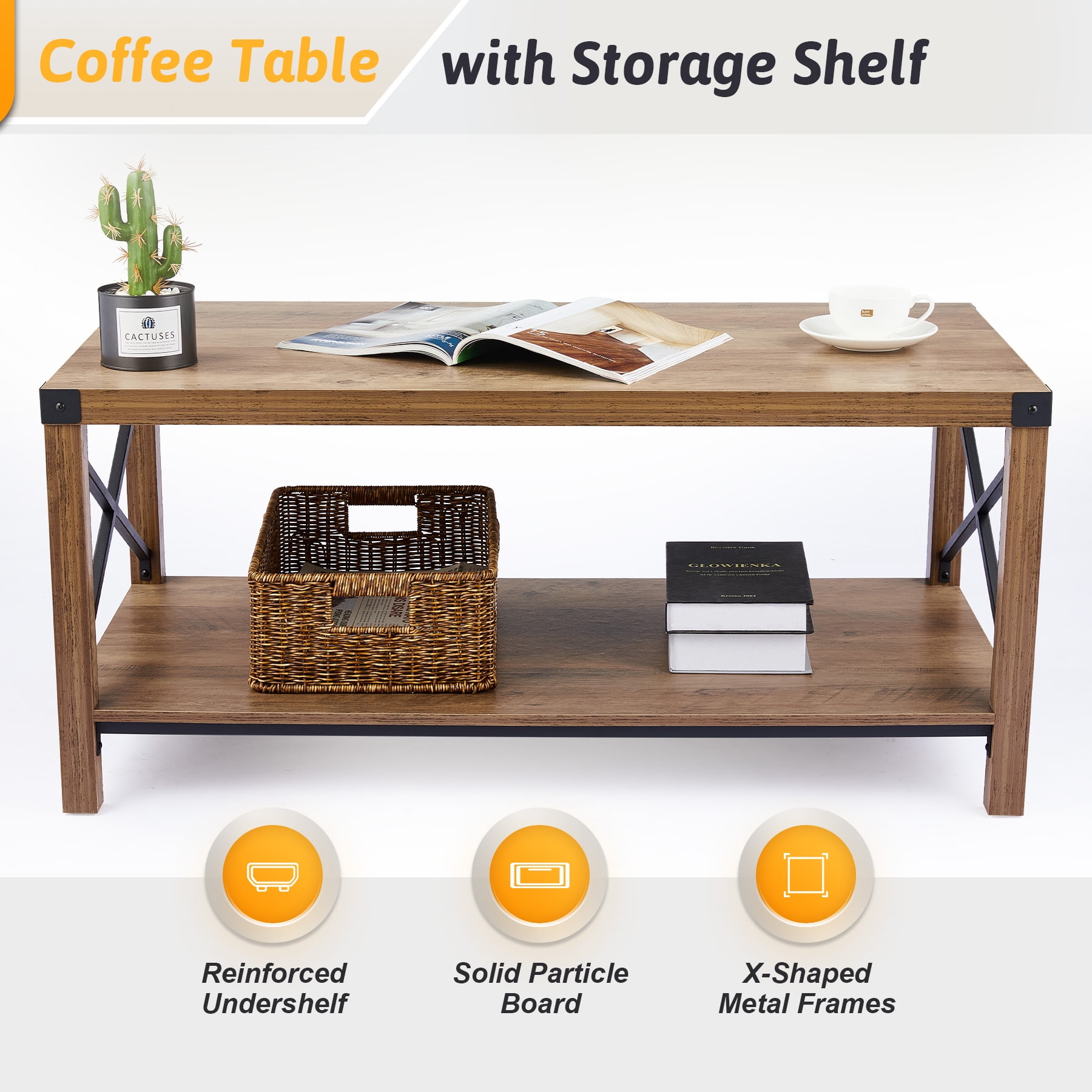 Wayshire 39" by 20" Rectangular Living Room and Entryway Table with ...