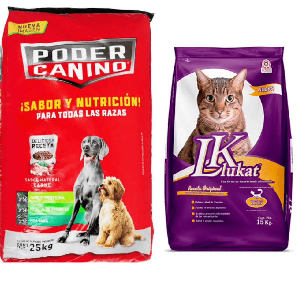 Pack de Croquetas para perro y Gato Poder Canino/Lucky Cat 40Kg ...